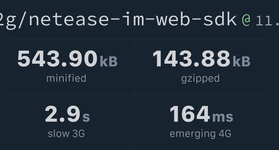 @22g/netease-im-web-sdk Bundlephobia