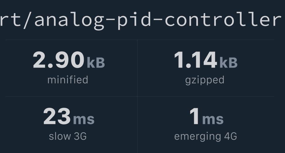 @2smart/analog-pid-controller Bundlephobia