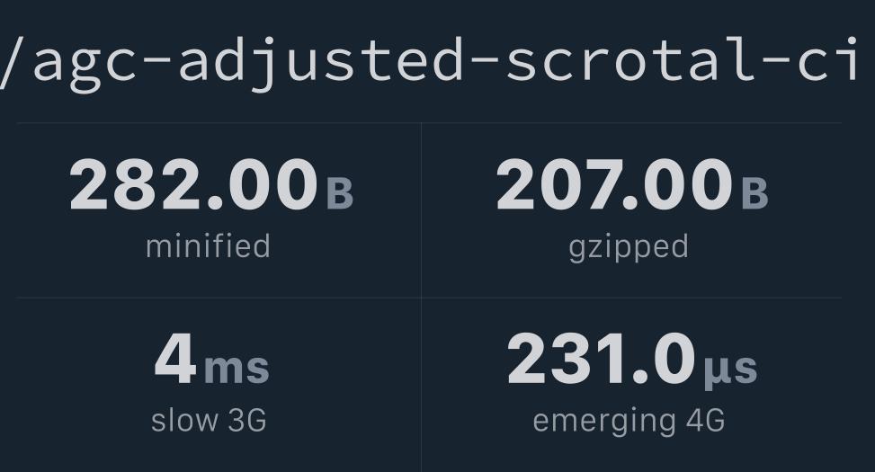 @agc-calculators/agc-adjusted-scrotal-circumference Bundlephobia