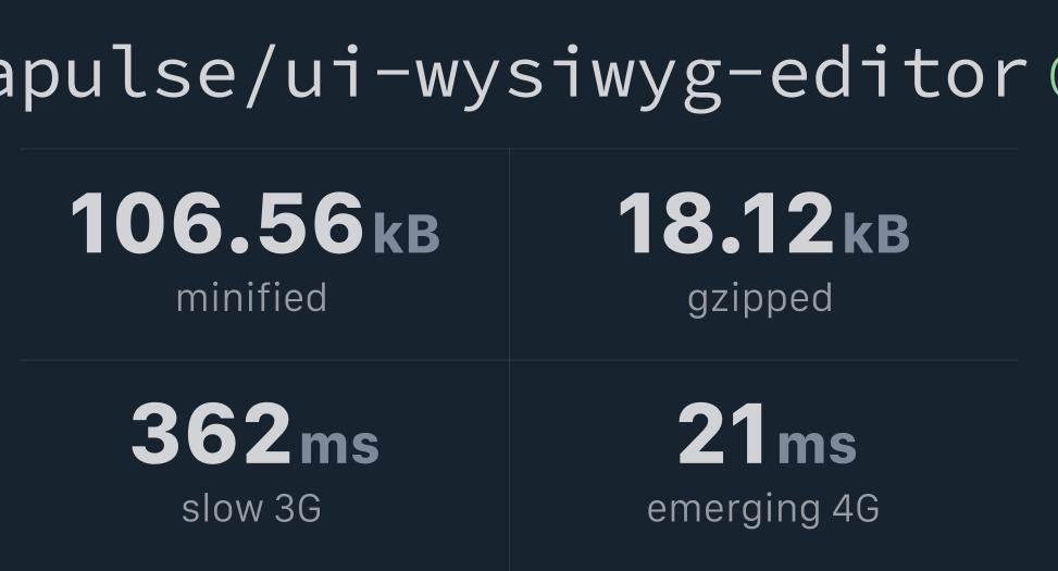 @agorapulse/ui-wysiwyg-editor Bundlephobia