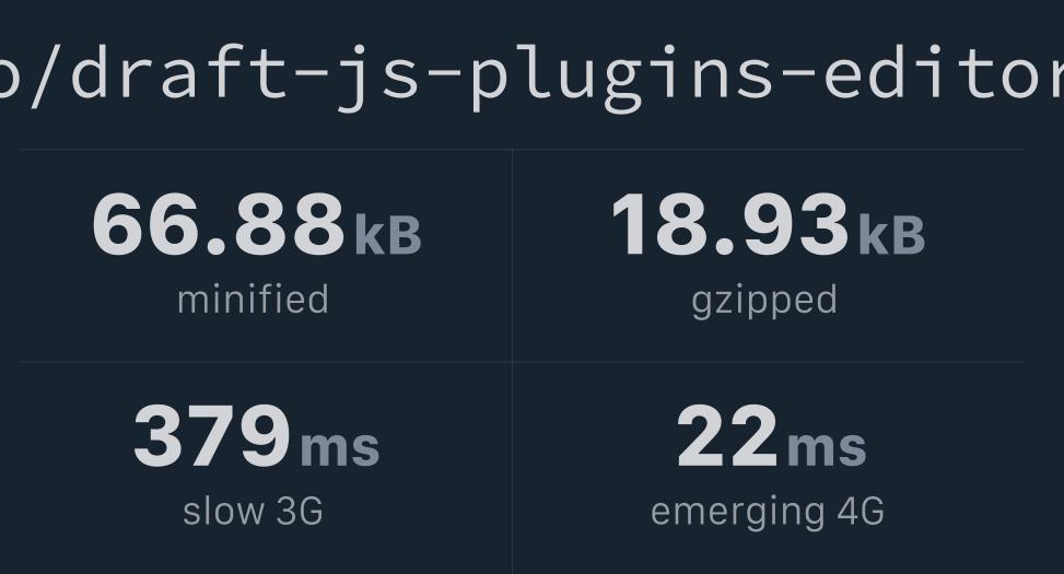 @aizatto/draft-js-plugins-editor Bundlephobia
