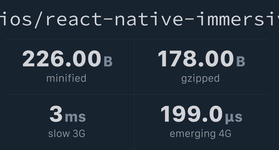 @aladdinstudios/react-native-immersive-bars Bundlephobia