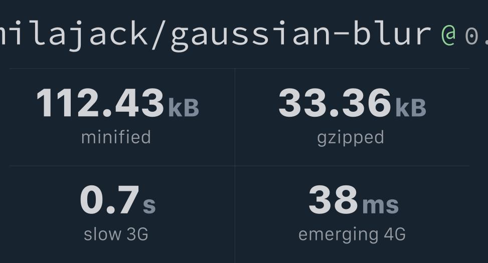 @amilajack/gaussian-blur Bundlephobia