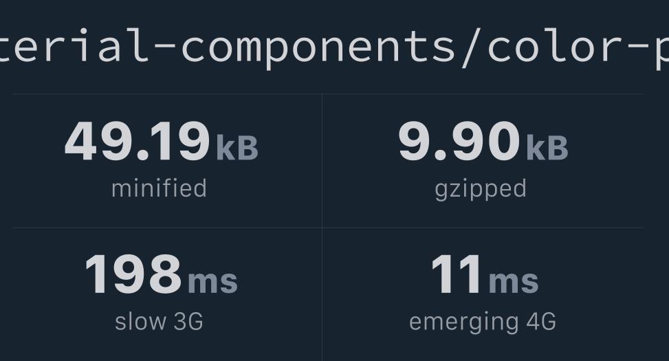@angular-material-components/color-picker Bundlephobia