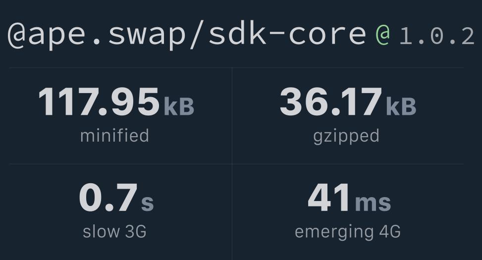 @ape.swap/sdk-core Bundlephobia