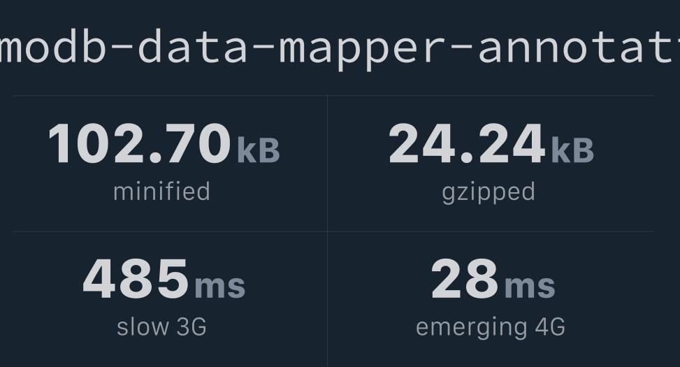 @aws/dynamodb-data-mapper-annotations Bundlephobia