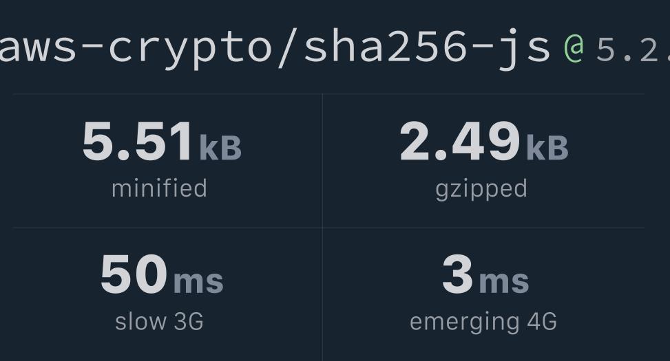 @aws-crypto/sha256-js Bundlephobia