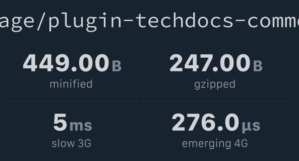 @backstage/plugin-techdocs-common Bundlephobia