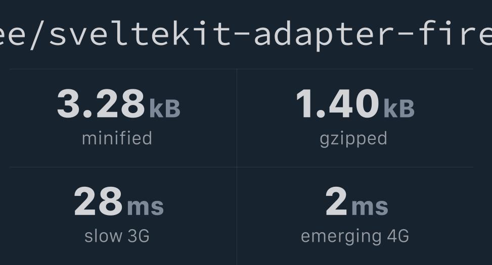 @basjkorbee/sveltekit-adapter-firebase Bundlephobia