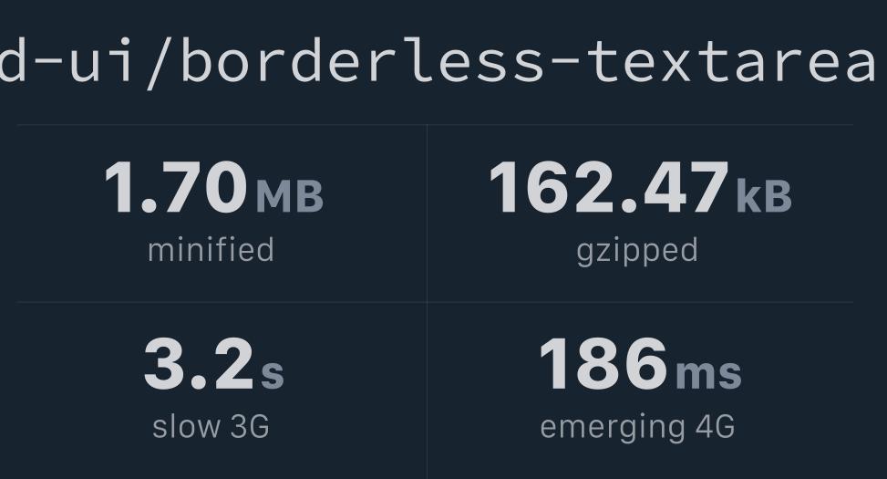 @blend-ui/borderless-textarea Bundlephobia