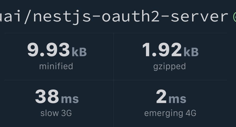 @boyuai/nestjs-oauth2-server Bundlephobia