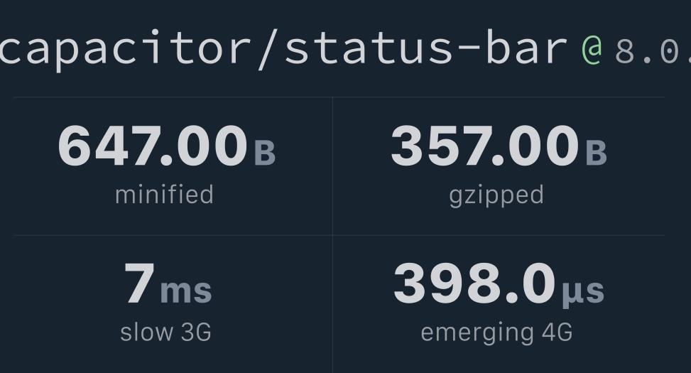 @capacitor/status-bar Bundlephobia