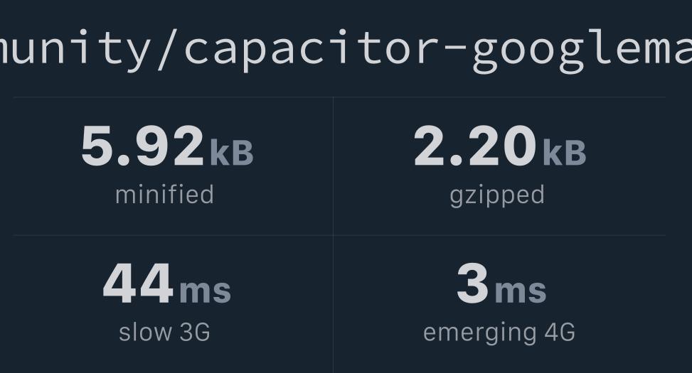 @capacitor-community/capacitor-googlemaps-native Bundlephobia
