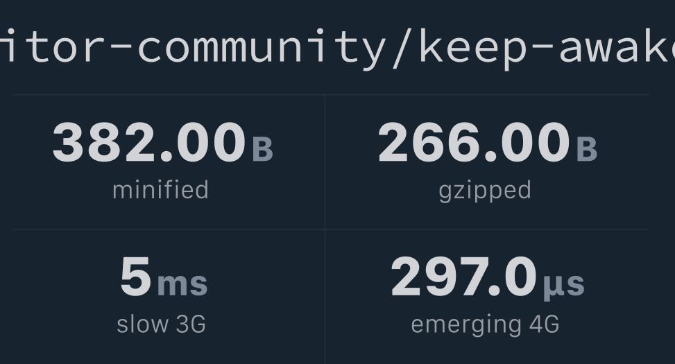 @capacitor-community/keep-awake v5.0.1 Bundlephobia