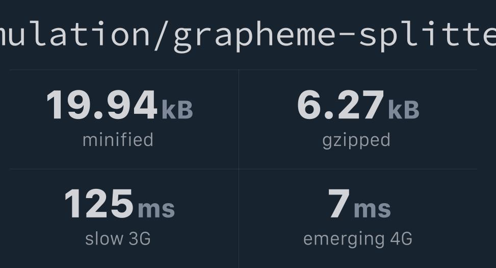 @captemulation/grapheme-splitter Bundlephobia