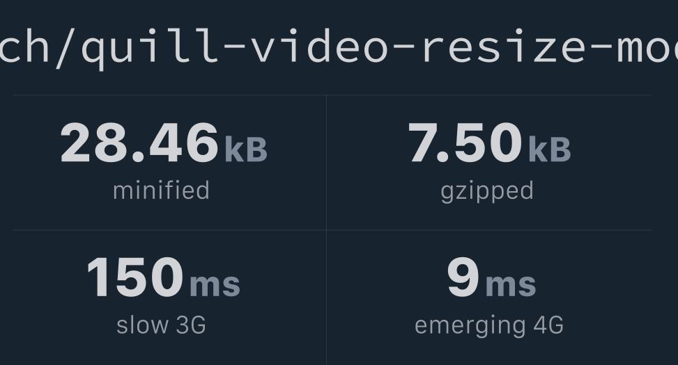 @caspertech/quill-video-resize-module Bundlephobia