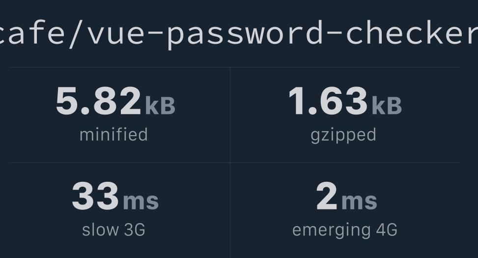 @codecafe/vue-password-checker Bundlephobia