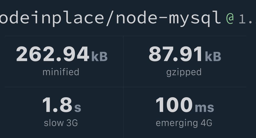 @codeinplace/node-mysql Bundlephobia