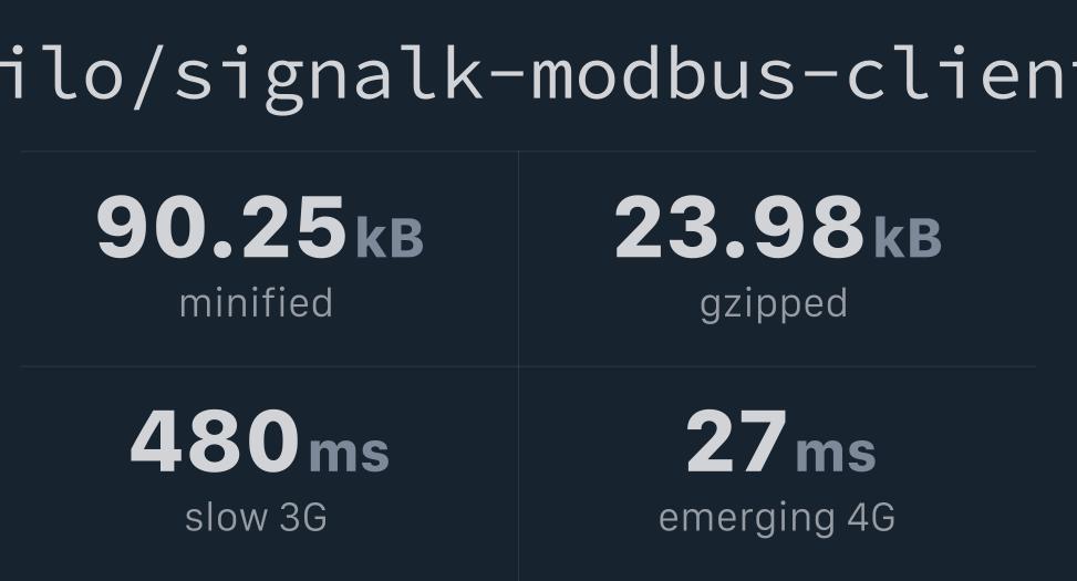 @codekilo/signalk-modbus-client Bundlephobia