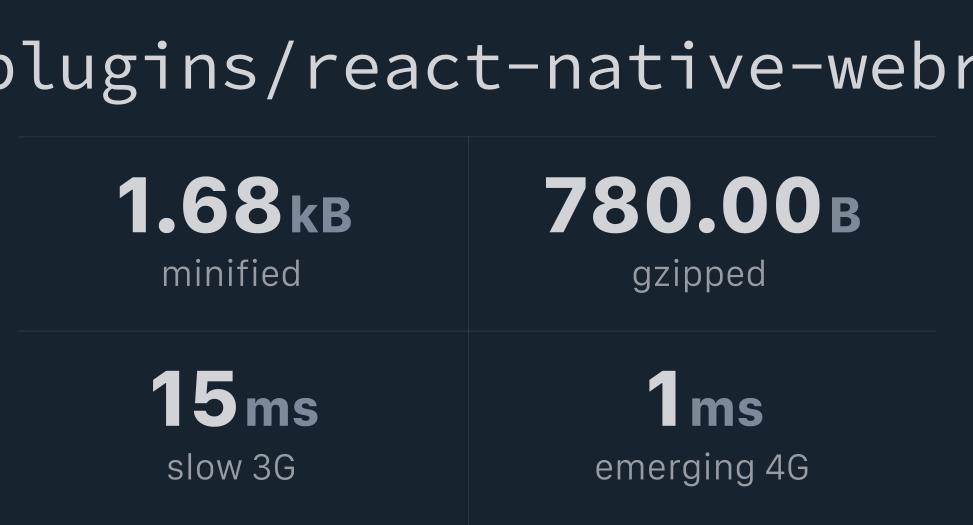 @config-plugins/react-native-webrtc Bundlephobia