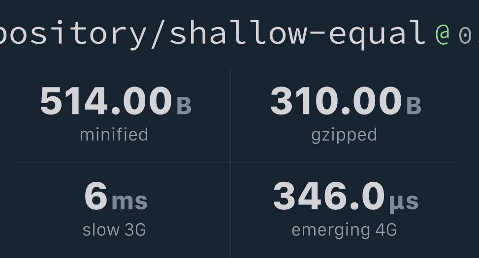 @depository/shallow-equal Bundlephobia