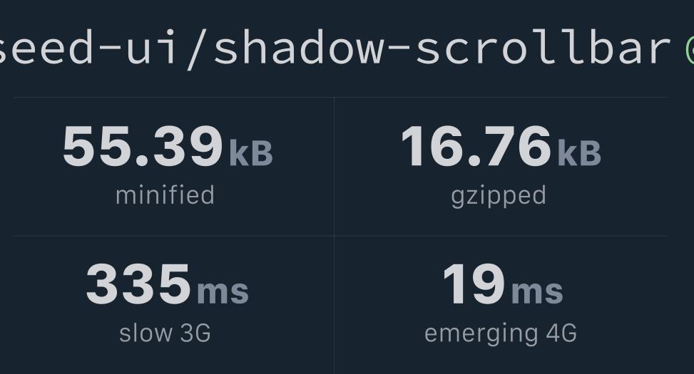 Devseed Ui Shadow Scrollbar Bundlephobia