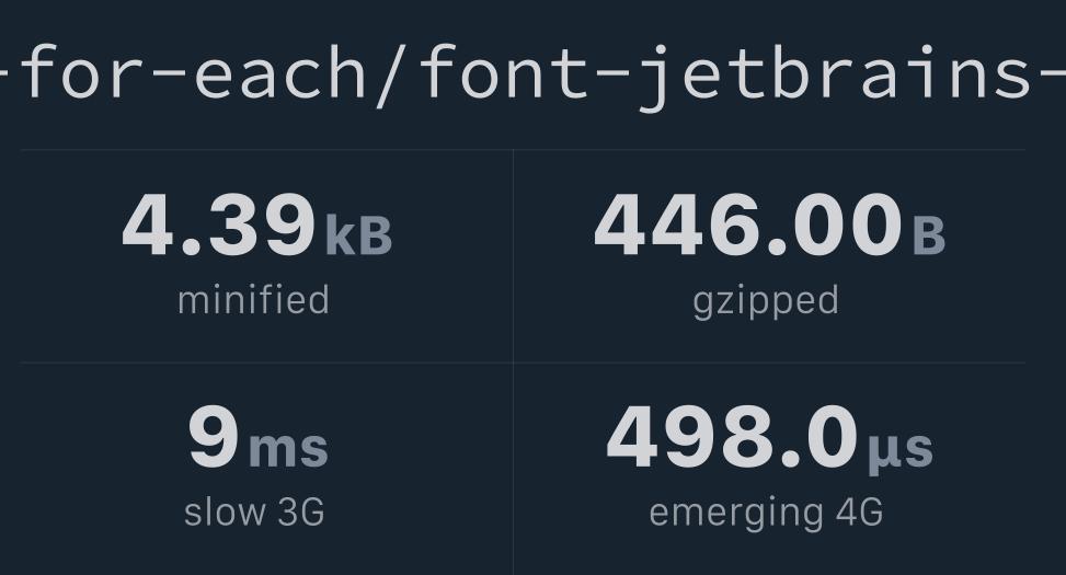 @do-while-for-each/font-jetbrains-mono Bundlephobia