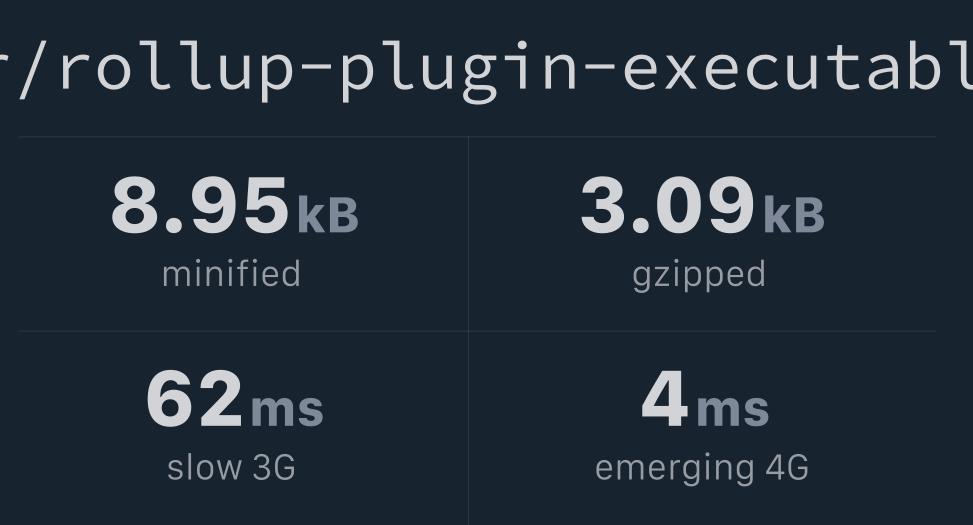 @enquer/rollup-plugin-executable Bundlephobia