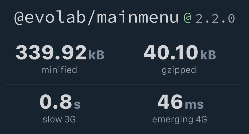 @evolab/mainmenu Bundlephobia
