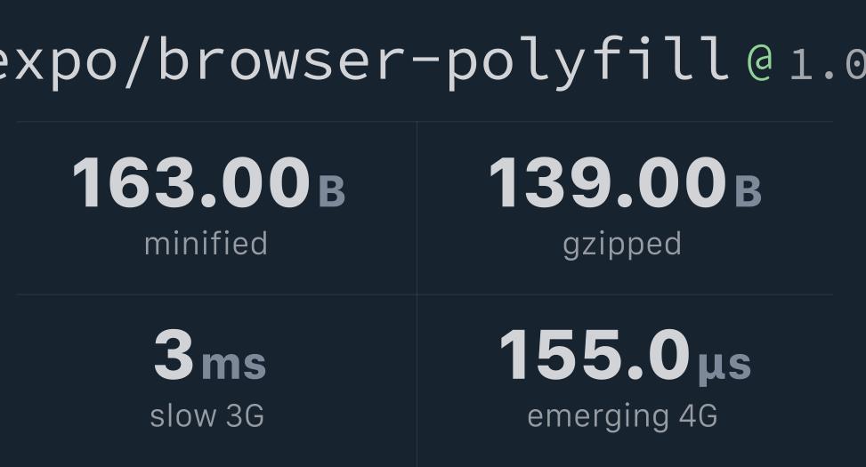 @expo/browser-polyfill v1.0.1 Bundlephobia