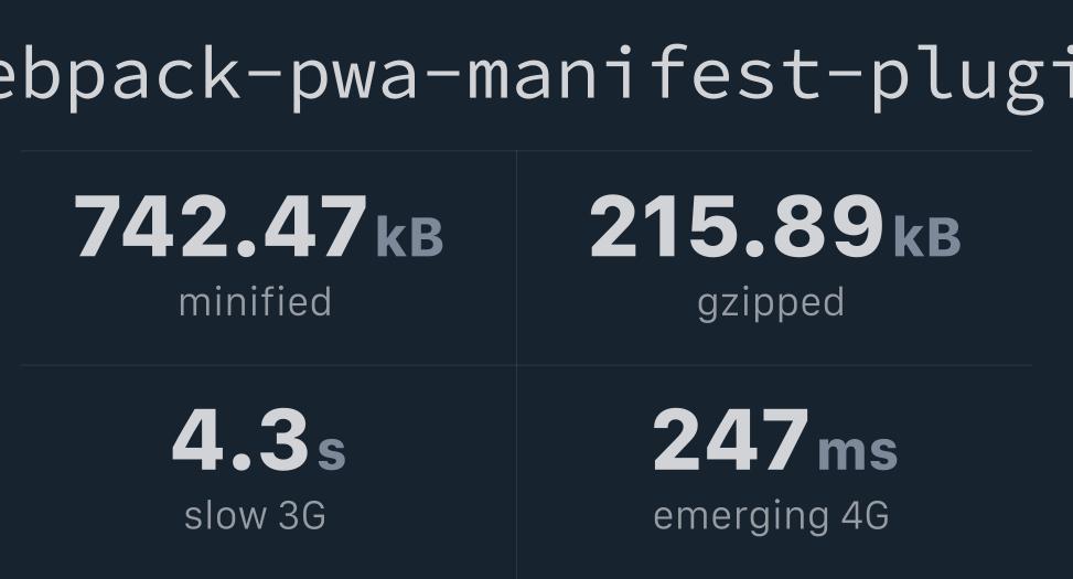 @expo/webpack-pwa-manifest-plugin Bundlephobia