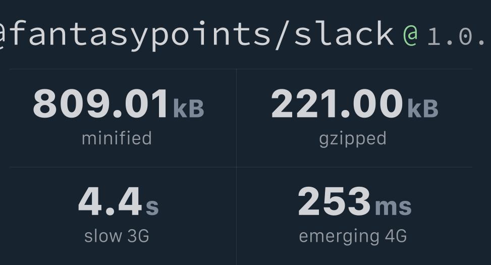 @fantasypoints/slack Bundlephobia