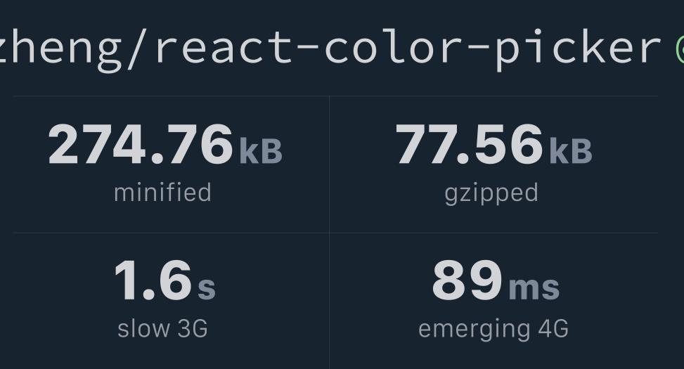 Feizhengreact Color Picker Bundlephobia 