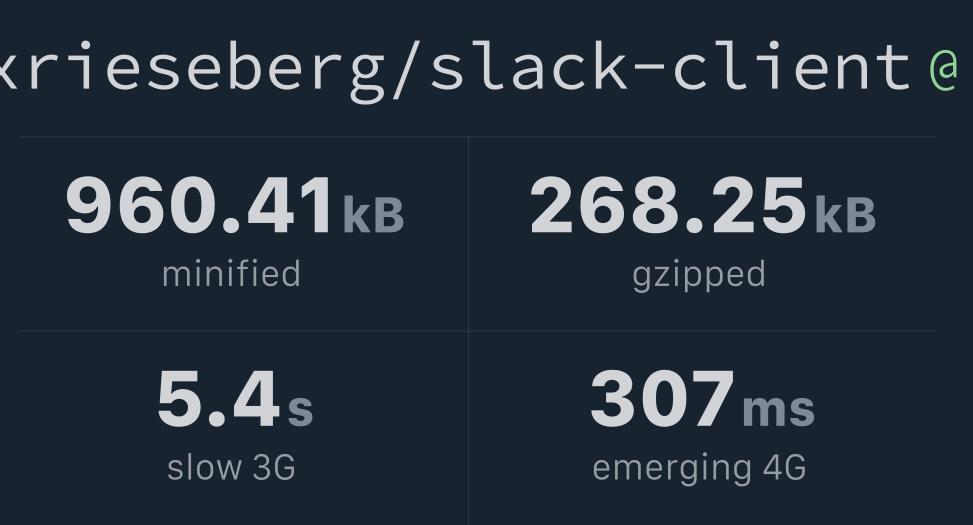 @felixrieseberg/slack-client Bundlephobia