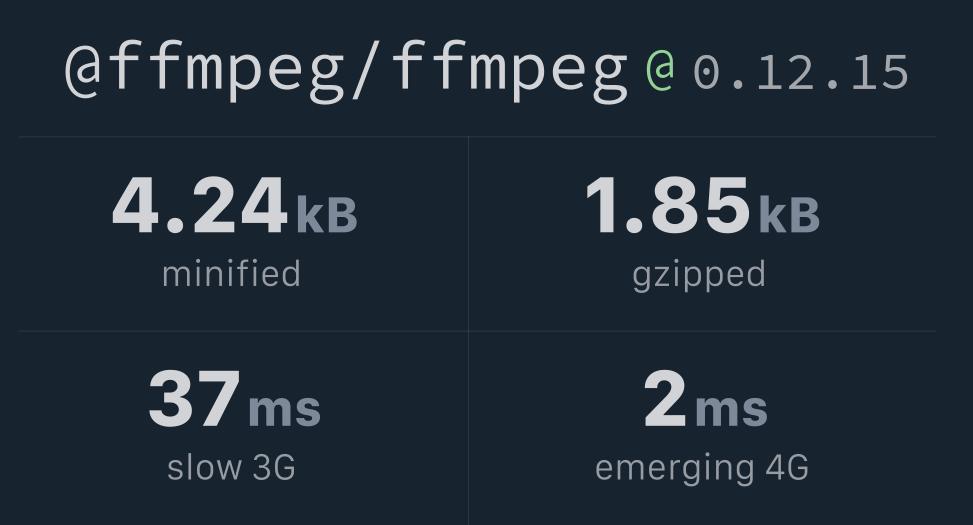 @ffmpeg/ffmpeg Bundlephobia