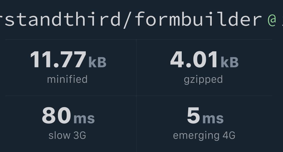 @firstandthird/formbuilder Bundlephobia