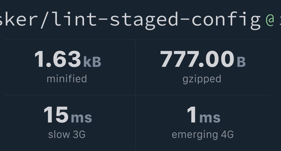 @fisker/lint-staged-config v3.3.5 Bundlephobia