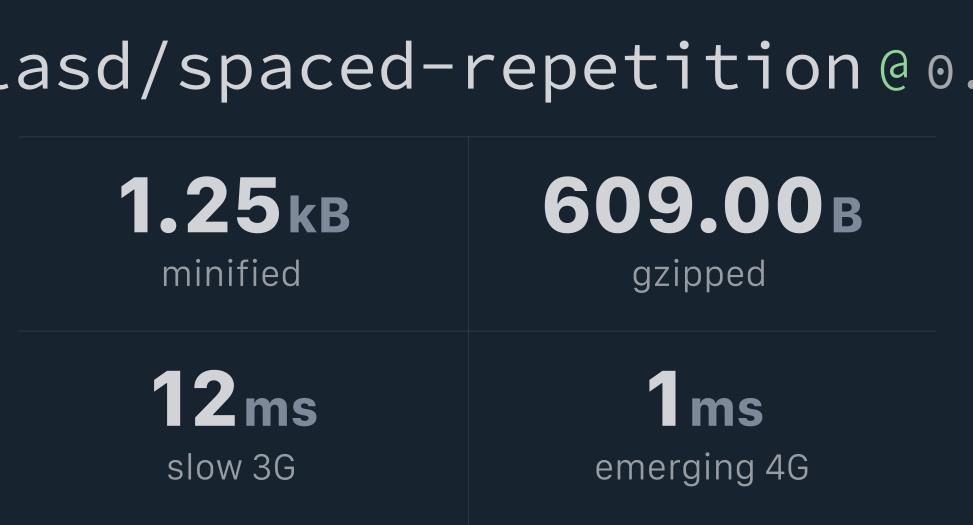 @flasd/spaced-repetition v0.1.1 Bundlephobia