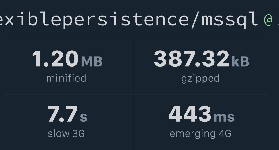 @flexiblepersistence/mssql Bundlephobia