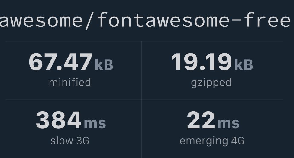 @fortawesome/fontawesome-free Bundlephobia