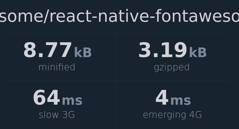 @fortawesome/react-native-fontawesome Bundlephobia