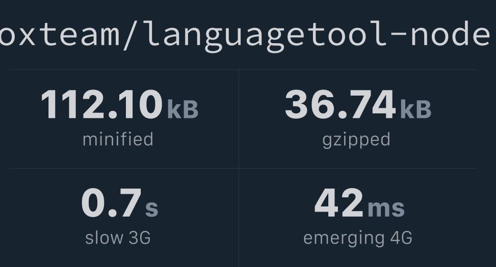 @funboxteam/languagetool-node Bundlephobia