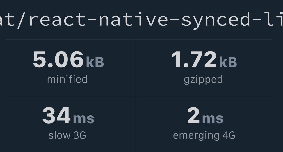 @georstat/react-native-synced-list Bundlephobia