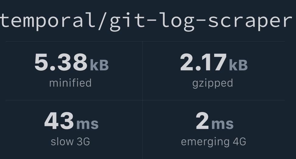 @git-temporal/git-log-scraper Bundlephobia