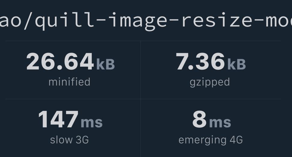 @gzzhanghao/quill-image-resize-module Bundlephobia