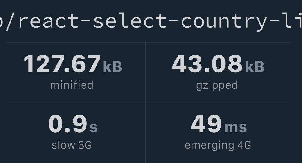 @harcorp/react-select-country-list Bundlephobia
