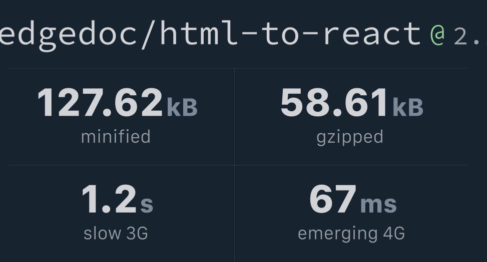 @hedgedoc/html-to-react Bundlephobia