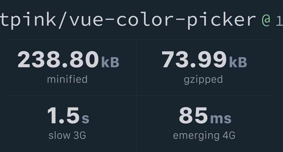 @hotpink/vue-color-picker Bundlephobia