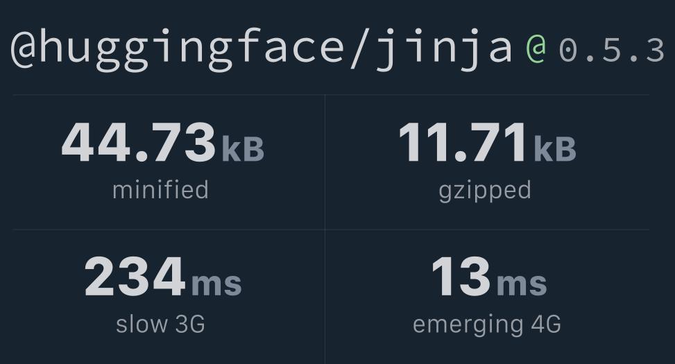 @huggingface/jinja Bundlephobia