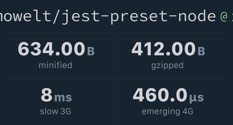 @immowelt/jest-preset-node Bundlephobia